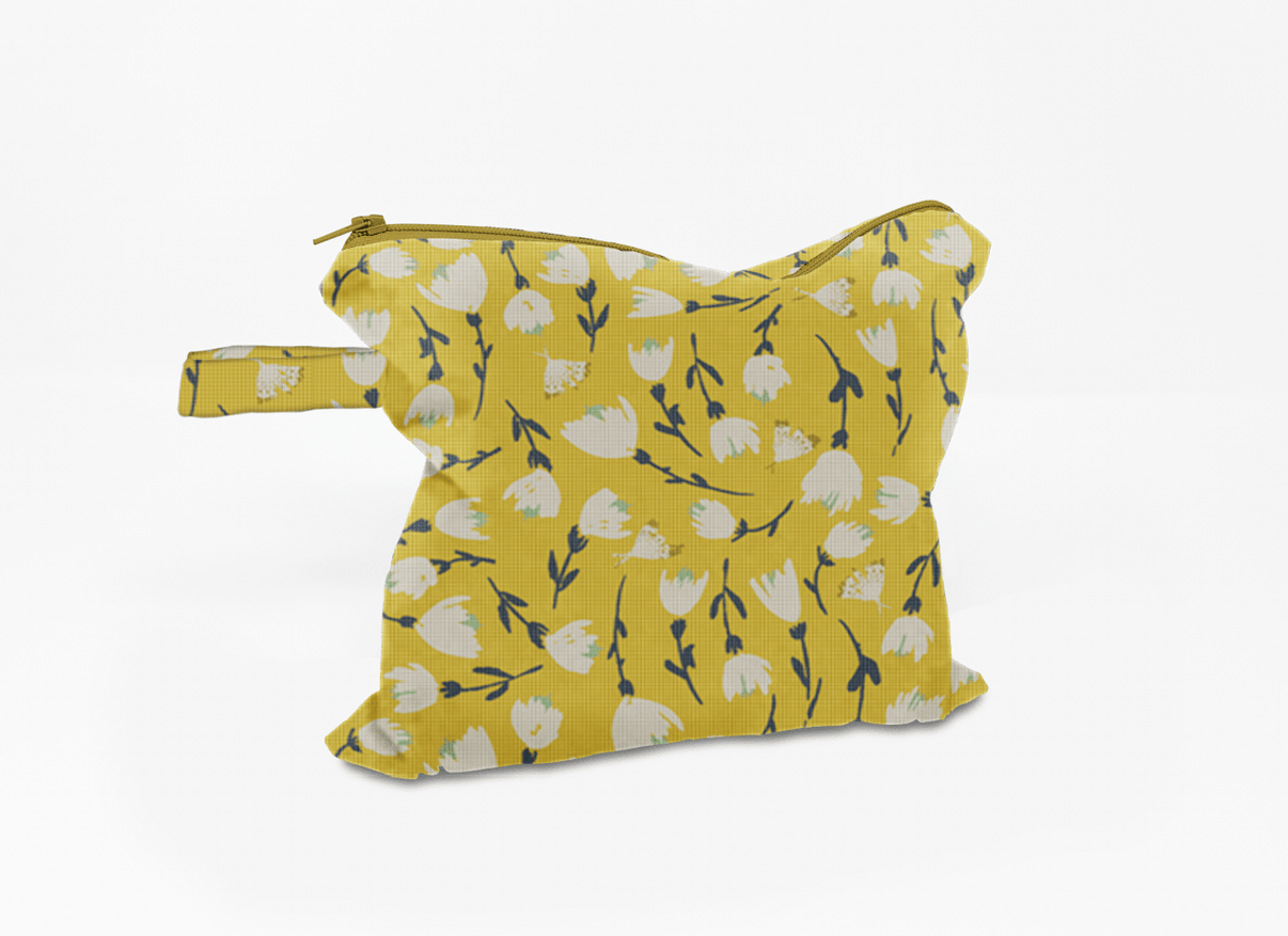 Yellow Floral Waterproof Wet Bag – Lucky Elefant Designs